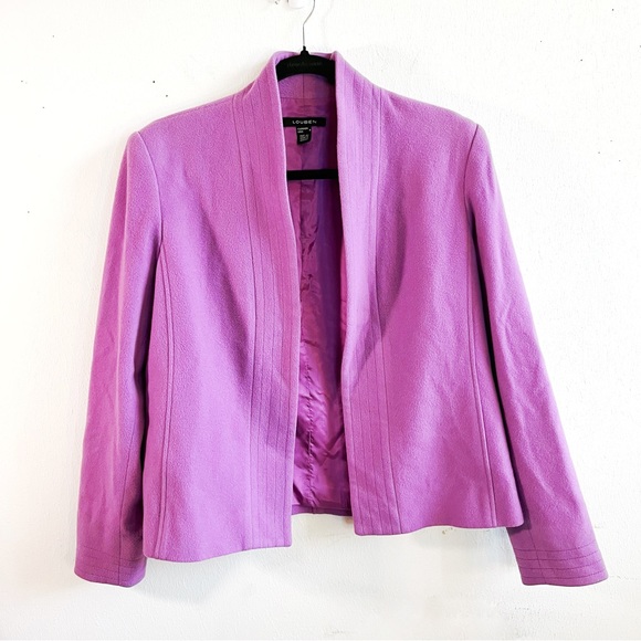 louben | Jackets & Coats | Louben Canada Blazer Fuchsia Purple Open ...